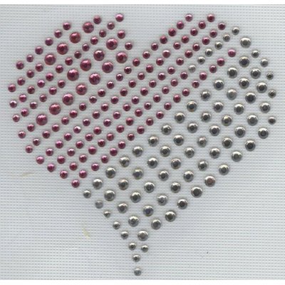 Motif thermocollant : Coeur duo en strass